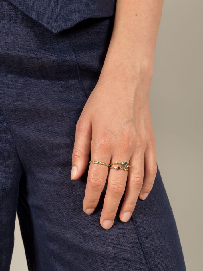 Elfin emerald textured band by Irena Chmura Jewellery | Finematter